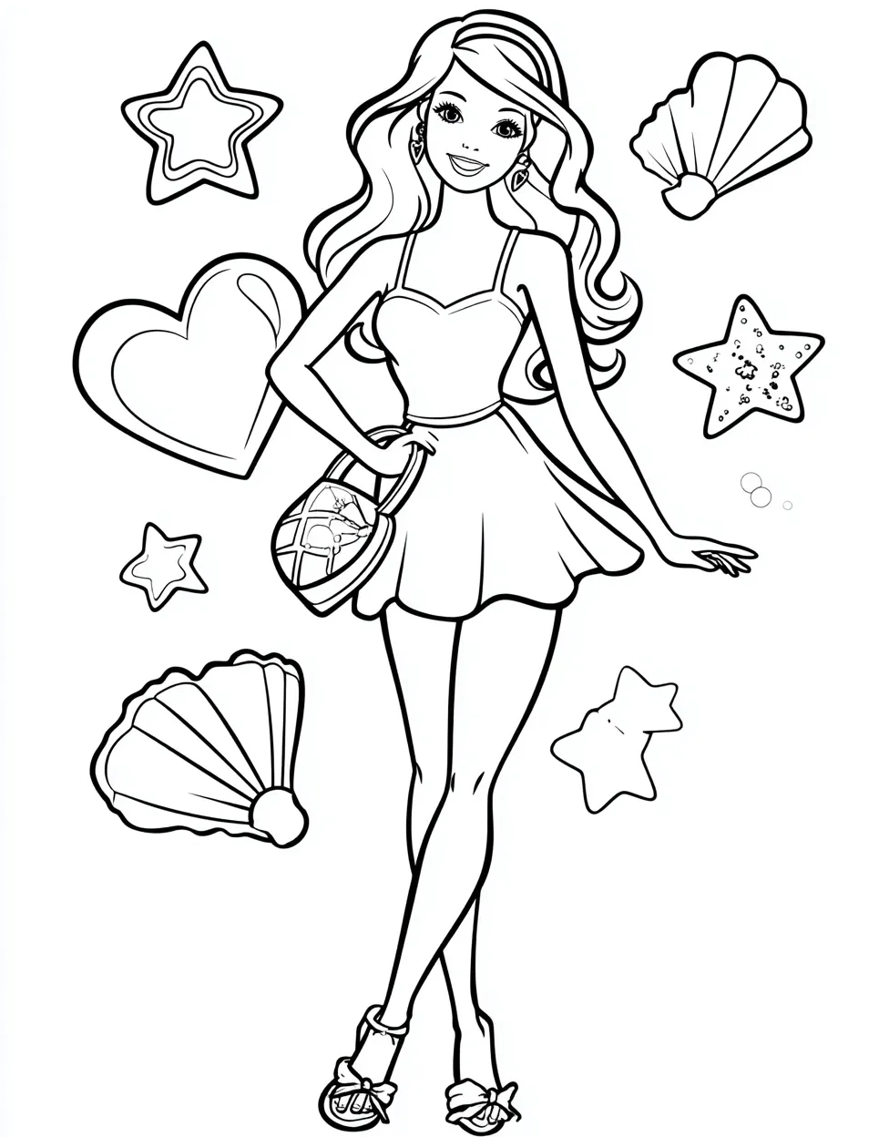 Fun Barbie Coloring Page Prints Out for Toddlers - Free Coloring Page ...