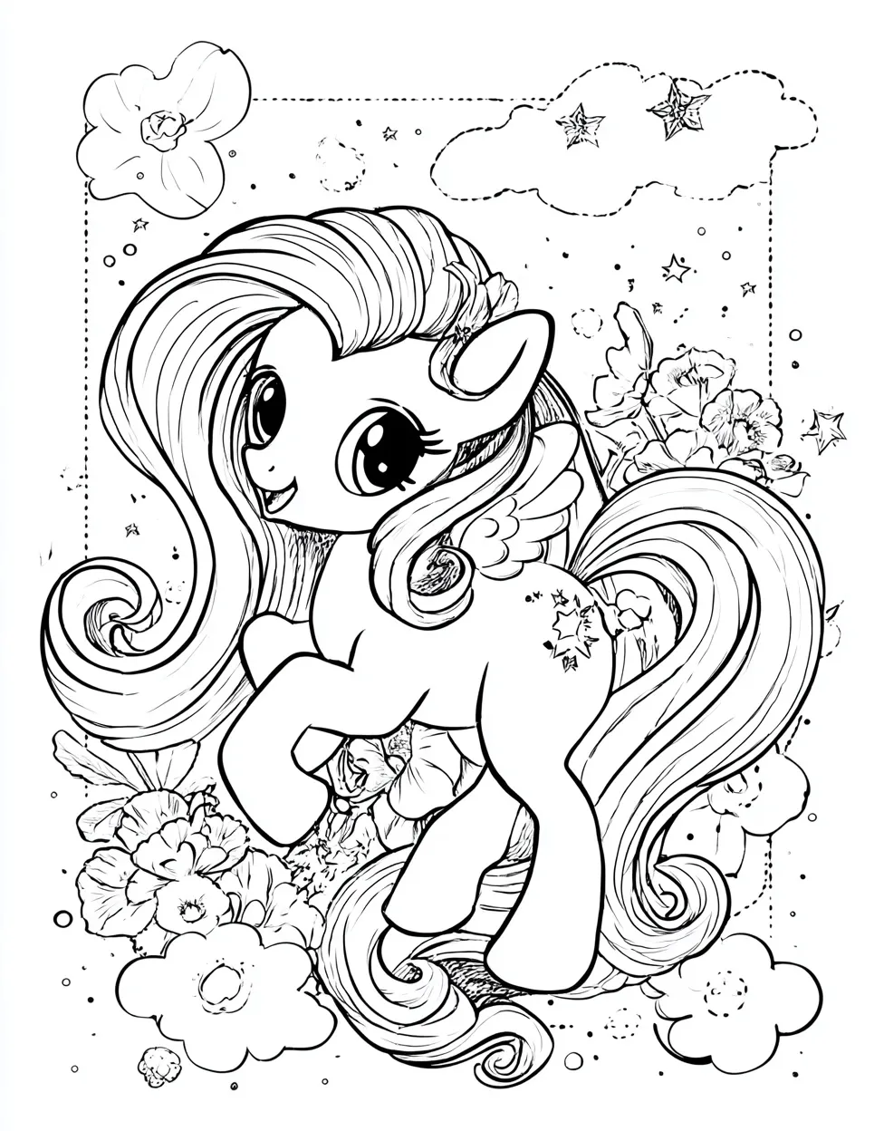 Whimsical Cute MLP Girl Coloring Pages for Creative Fun - Free Coloring ...