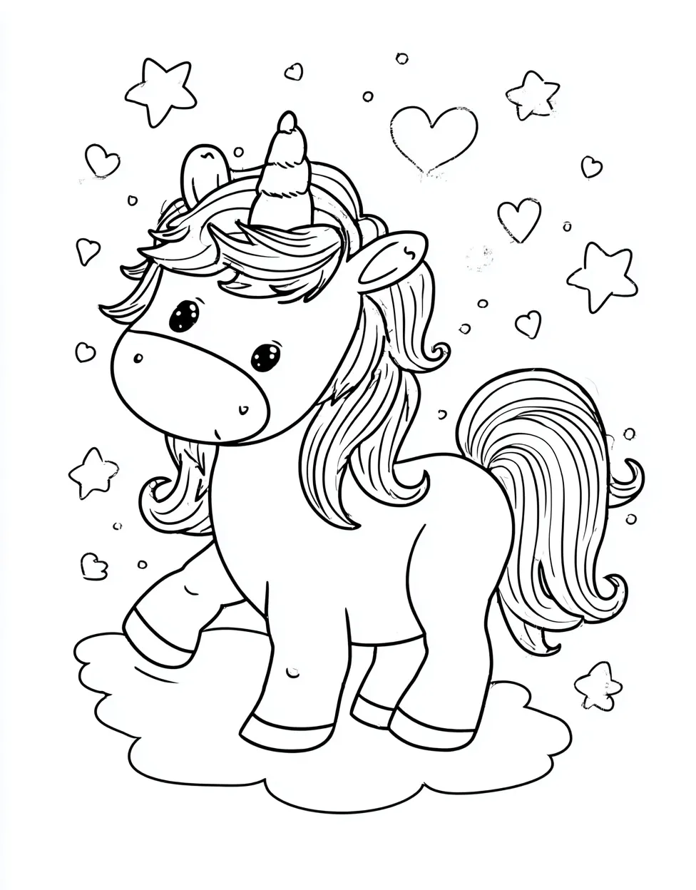 Easy and Engaging Unicorn Coloring Page for Kids - Free Coloring Page ...