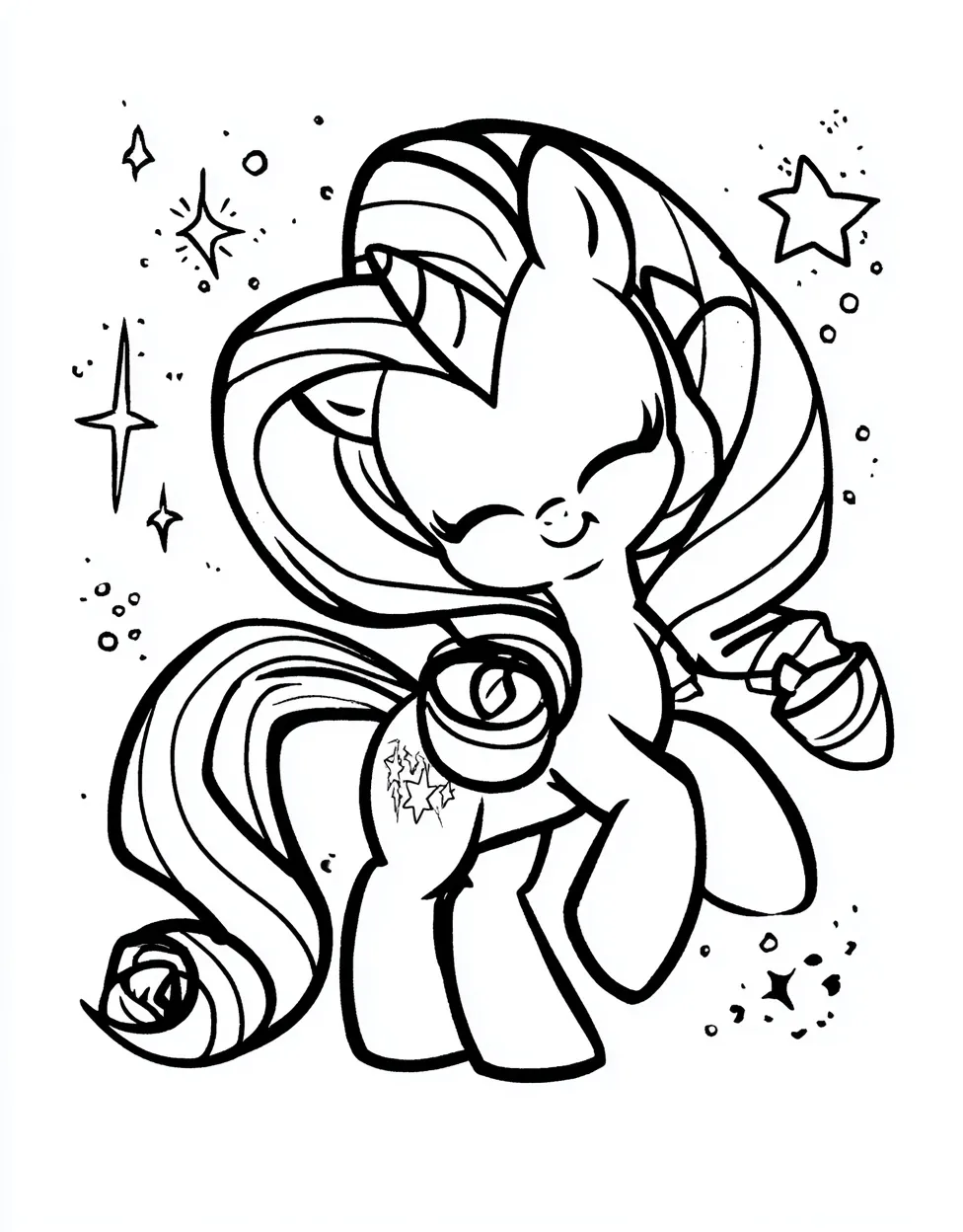 Easy MLP Starlight Glimmer Coloring Pages for Young Kids - Free ...