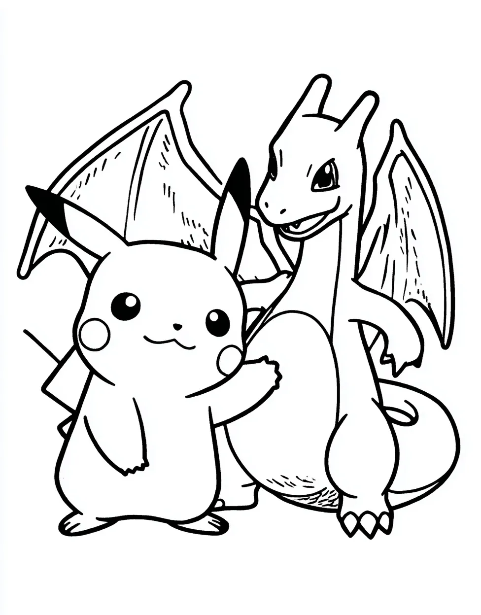 Pikachu and Charizard Coloring Pages for Toddlers - Free Coloring Page ...