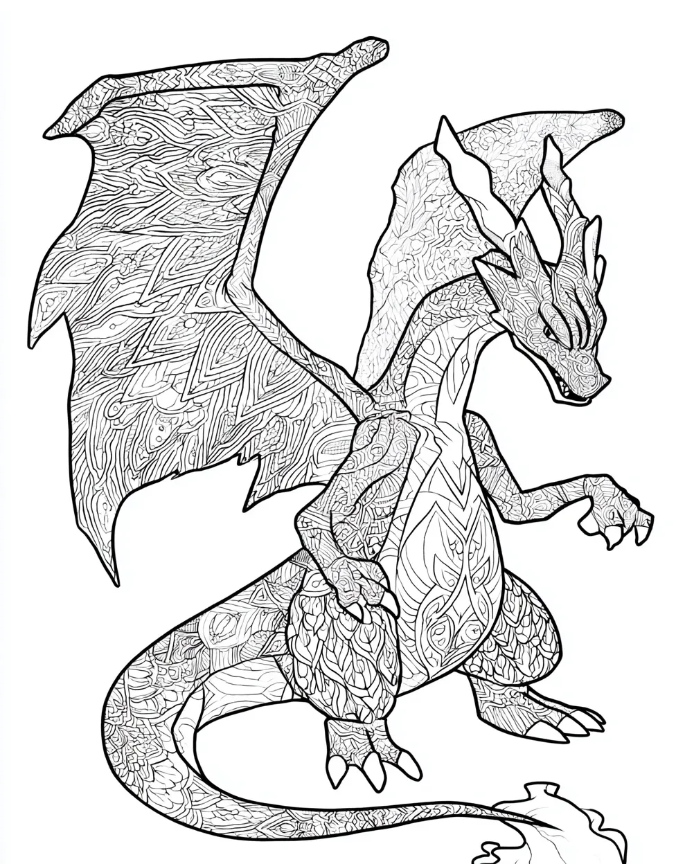 Intricate Charizard VMAX Coloring Page for Adults - Free Coloring Page ...