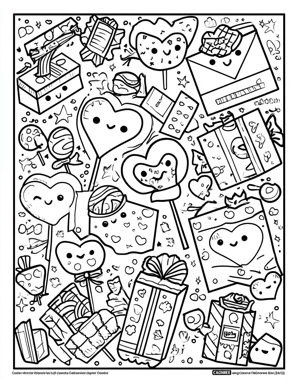 Engaging Valentine's Day Candy Coloring Pages for Kids - Free Coloring ...
