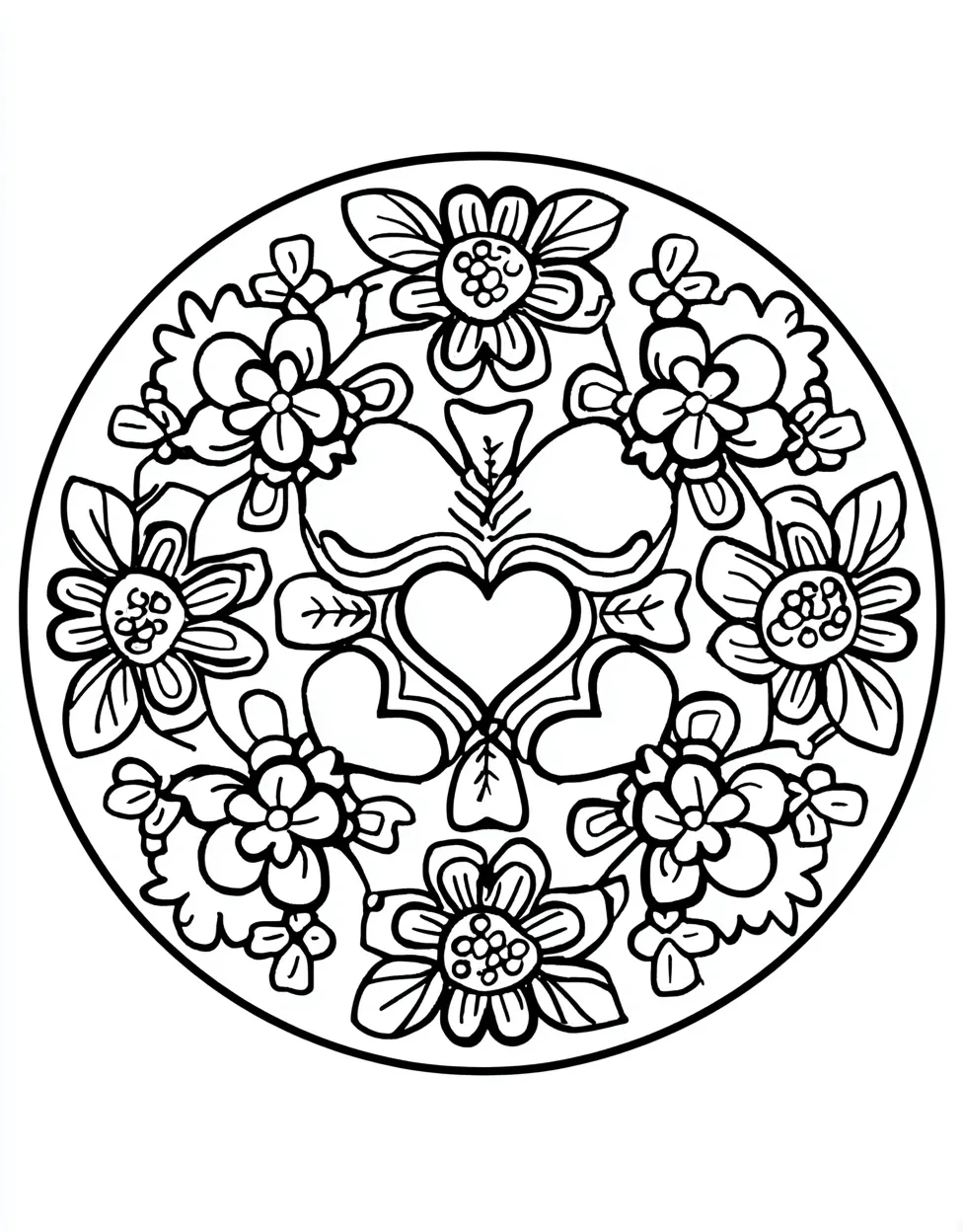 Heartwarming Valentine's Day Mandala for Kids - Free Coloring Page ...