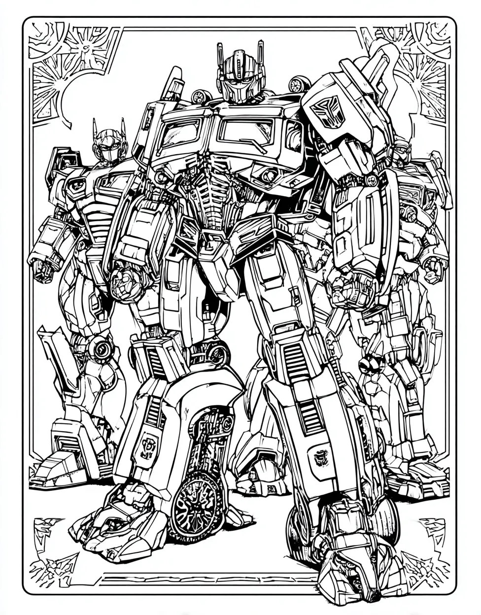 Intricate Autobots Transformers Coloring Pages for Adults - Free ...