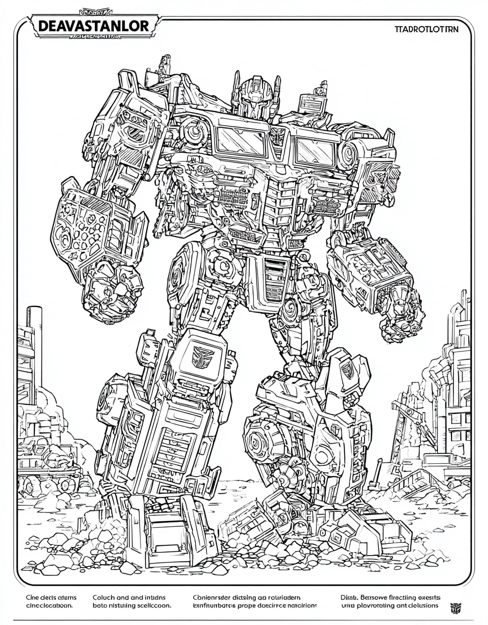 Dynamic Devastator Transformers Coloring Pages - Free Coloring Page ...