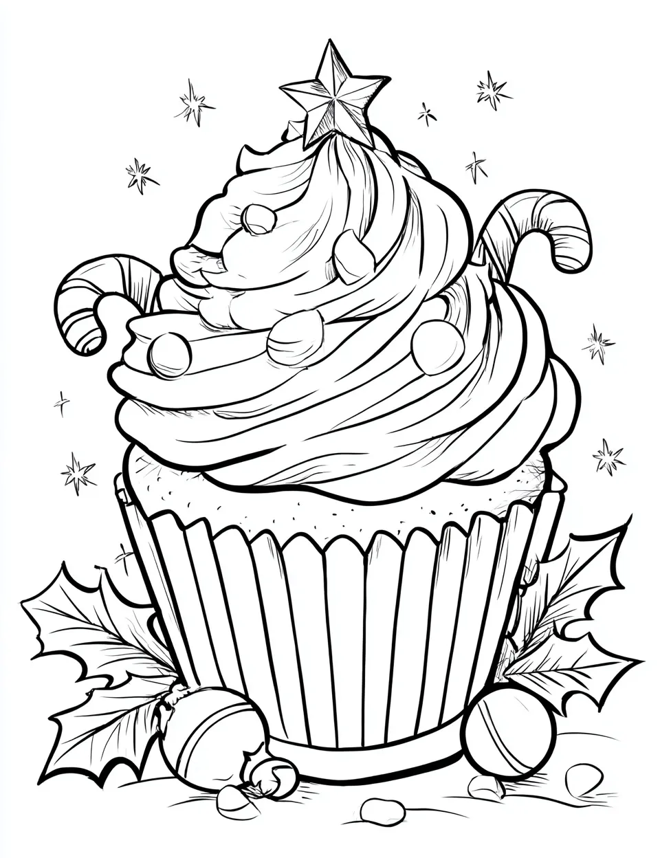 Fun Christmas Cupcake Coloring Pages for Kids - Free Coloring Page ...