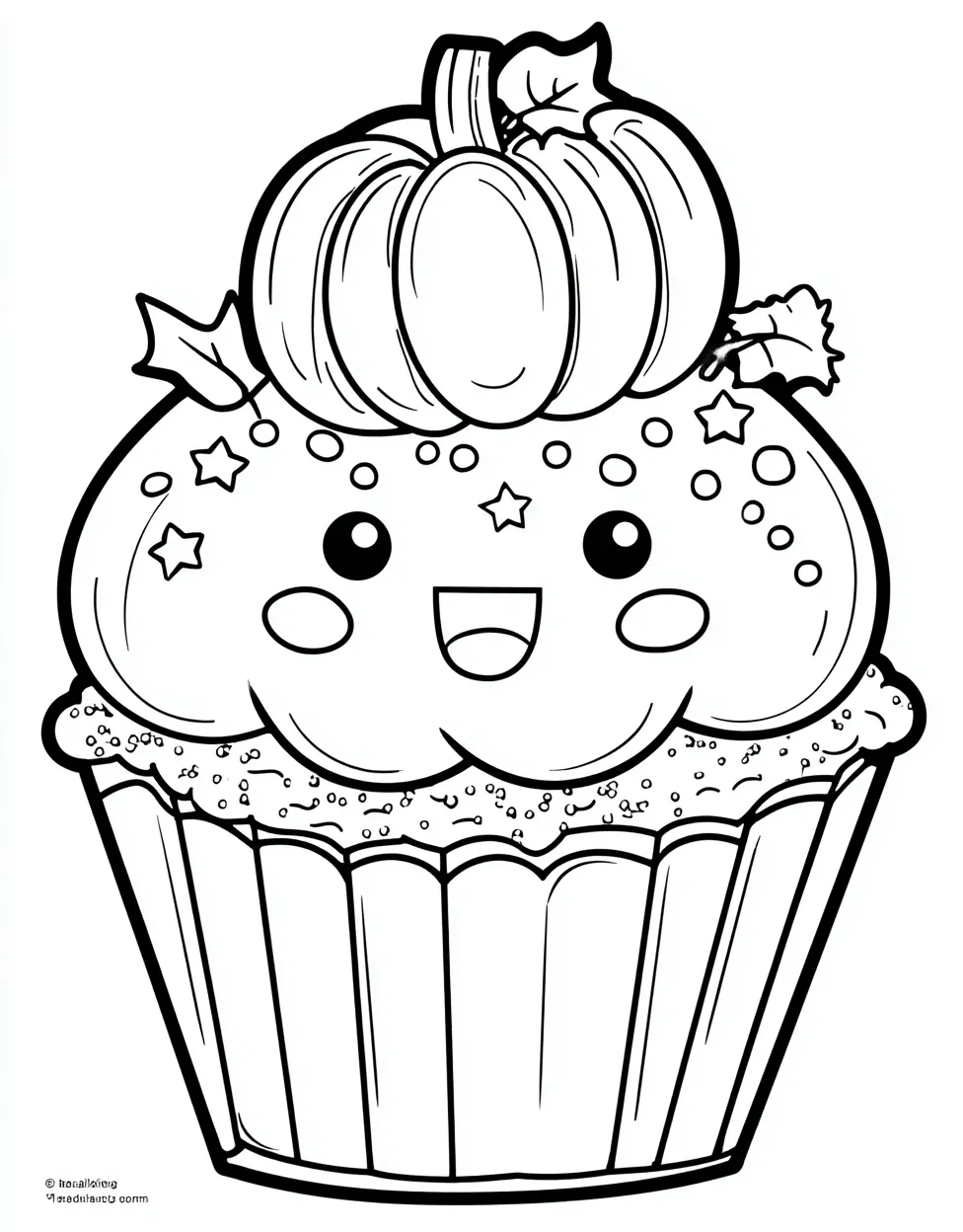 Cute Halloween Cupcake Coloring Pages for Toddlers - Free Coloring Page ...