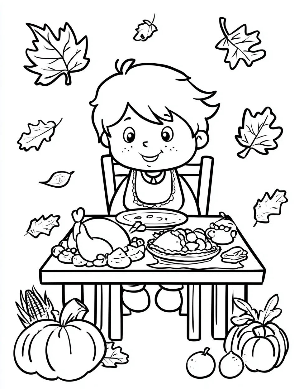 Cute Thanksgiving Toddler Coloring Pages to Print - Free Coloring Page ...