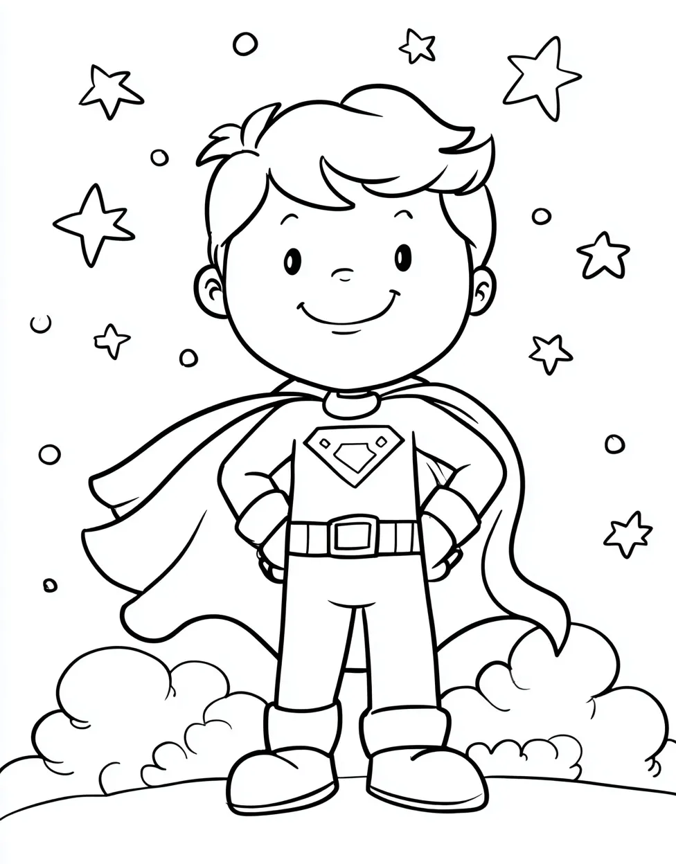Amazing Superhero Kid Coloring Pages for Toddlers - Free Coloring Page ...