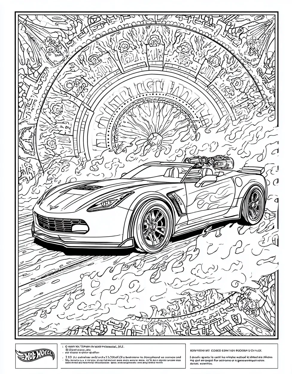 Intricate Brandon Hot Wheels Coloring Page - Adult Challenge - Free ...