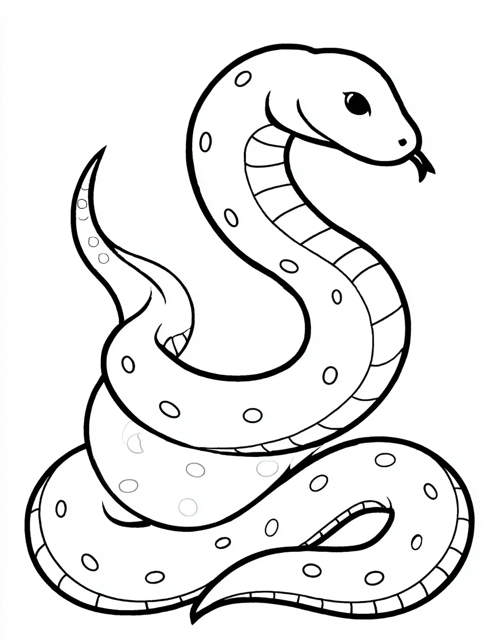 Playful Chinese Zodiac Snake Coloring Page for Kids - Free Coloring ...