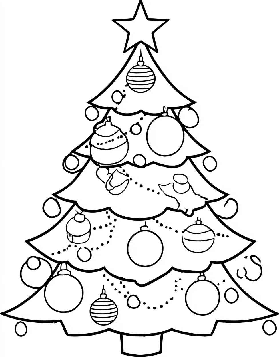 Simple Christmas Tree Color Page for Toddlers - Free Coloring Page ...