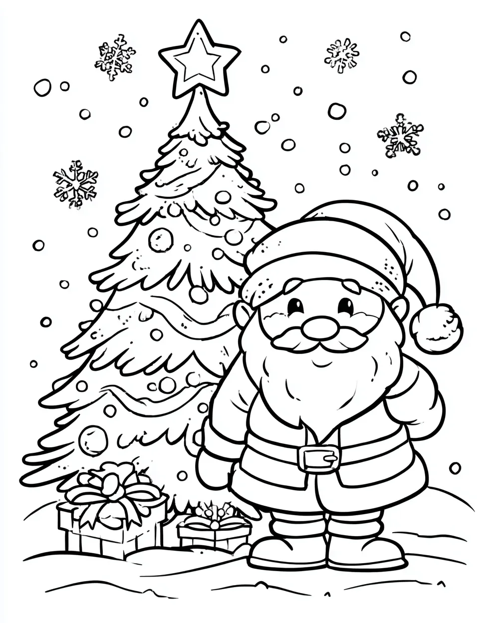 Festive Easy Christmas Color Pages for Kids - Free Coloring Page ...