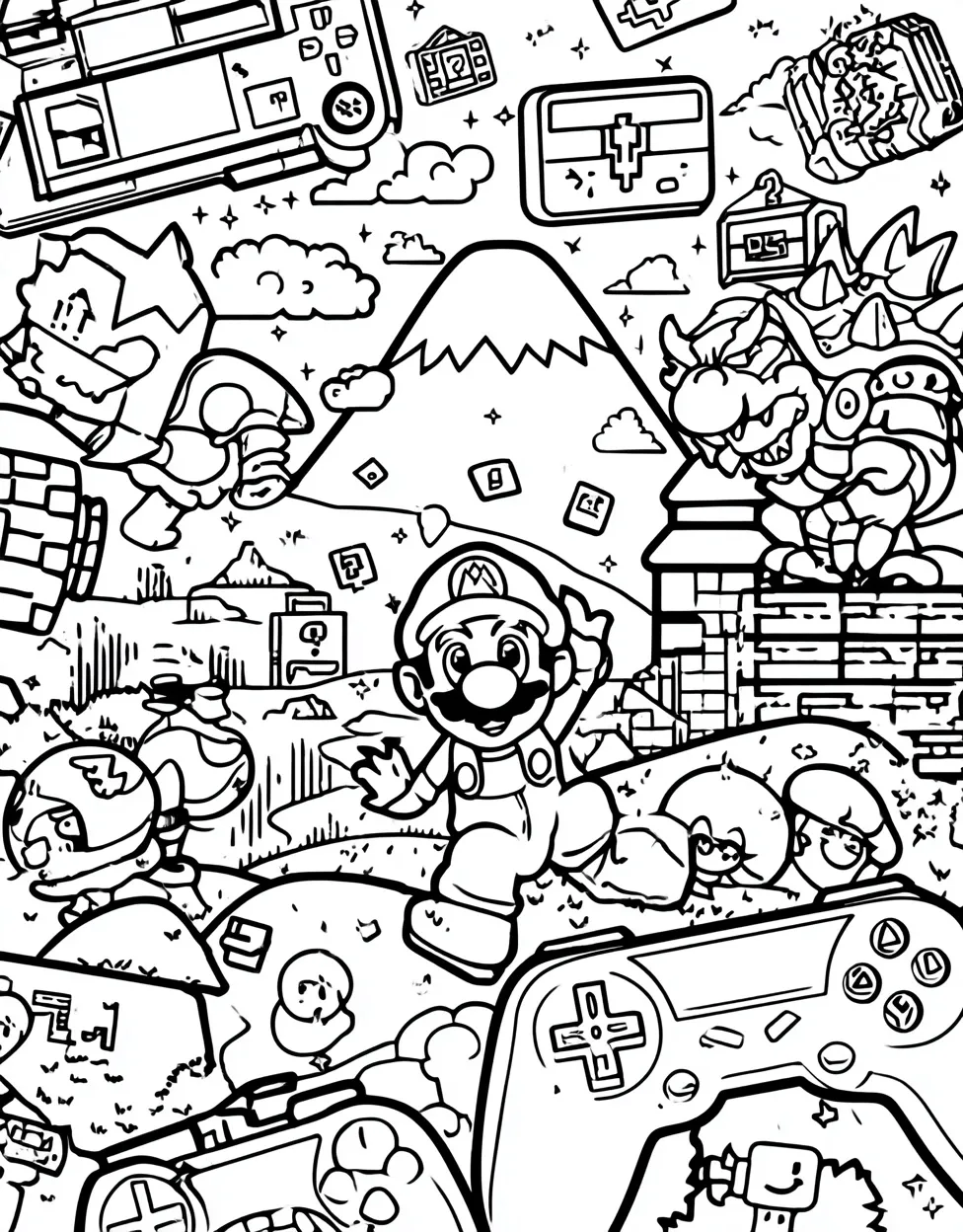 Exciting Video Game Coloring Pages for Older Kids - Free Coloring Page ...