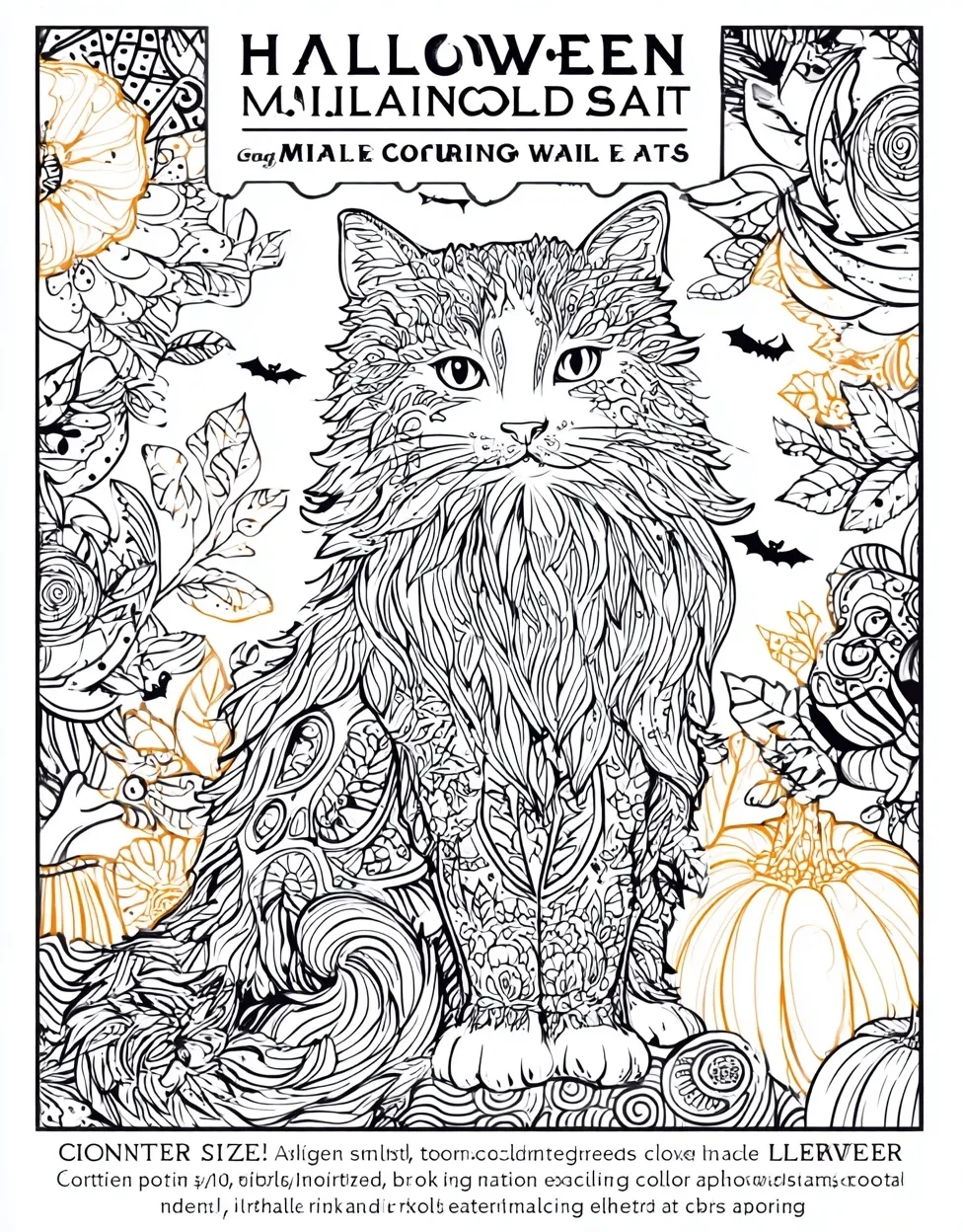 Detailed Halloween Cat Color Pages for Adults - Free Coloring Page ...
