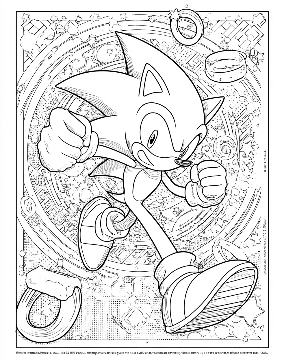 Printable Sonic Color Pages for Adults - Medium Difficulty - Free ...